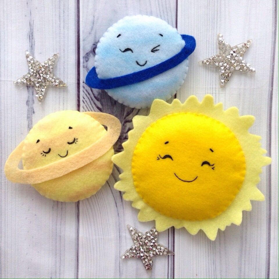 Space Planets Sun Felt Toys Set Solar System Baby Gift Decor for ...