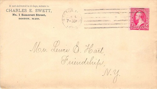 CHARLES E SWETT BOSTON COOL CANCEL POSTAL HISTORY COVER | eBay