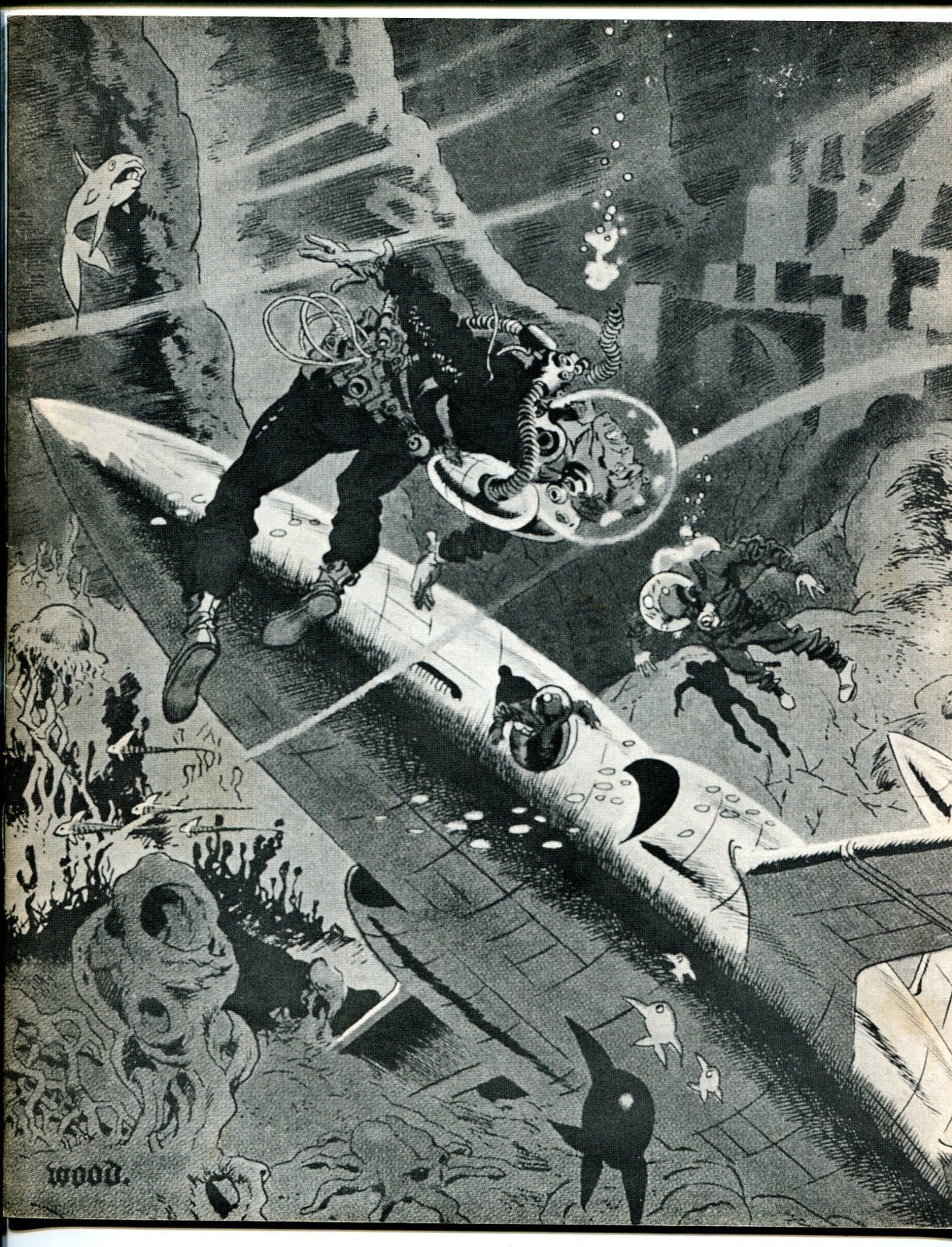 Flashback #1 1971-1st issue-EC sci-fi stories-Wally Wood art-William M ...