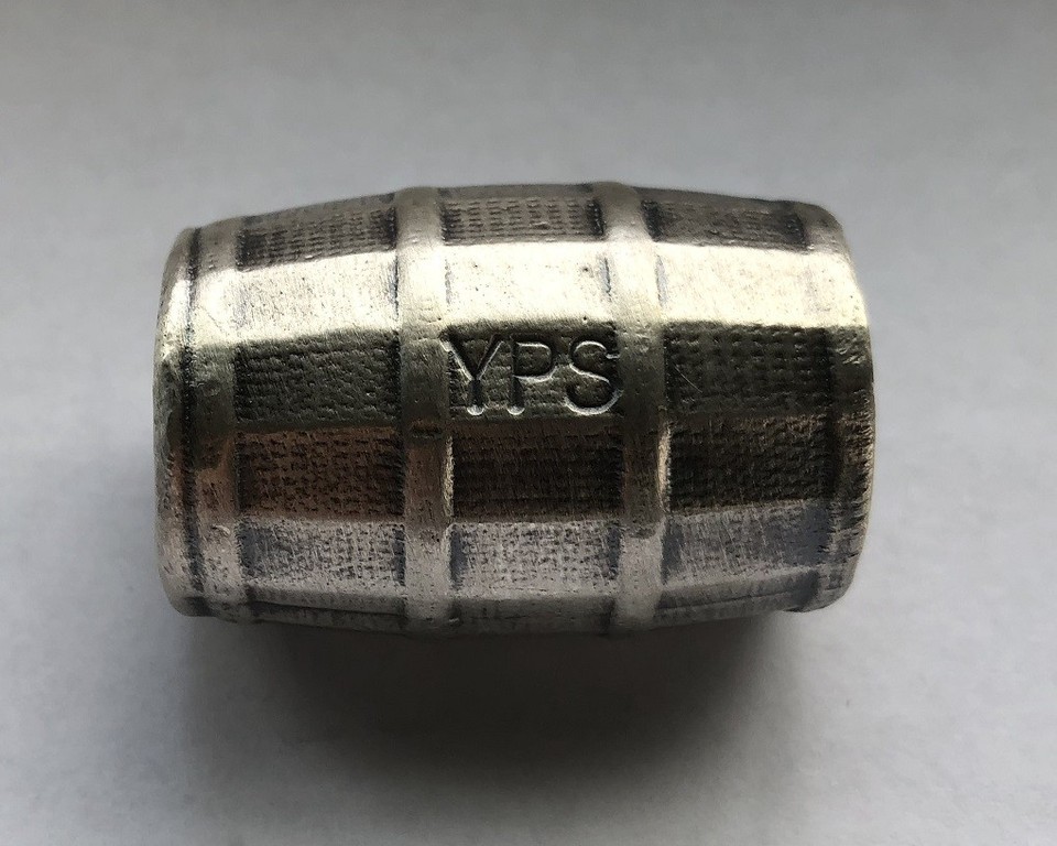 5oz YPS "Barrel" 999+ fine silver bullion bar "Yeager's Poured Silver ...