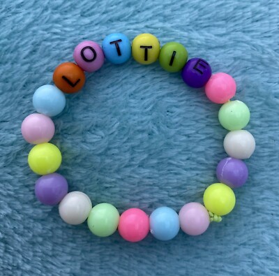 Very Pretty Personalised Childs Name Bracelet LOTTIE. Handmade ...