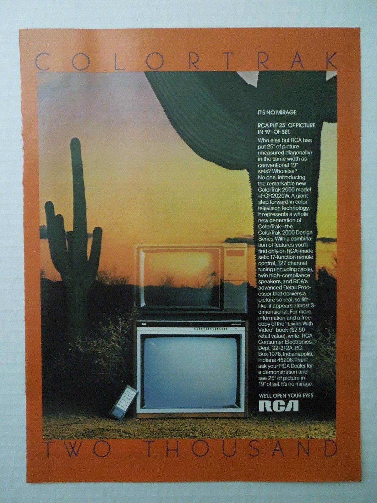 1983 RCA Electronics ColorTrak 2000 Color Television Magazine Ad | eBay