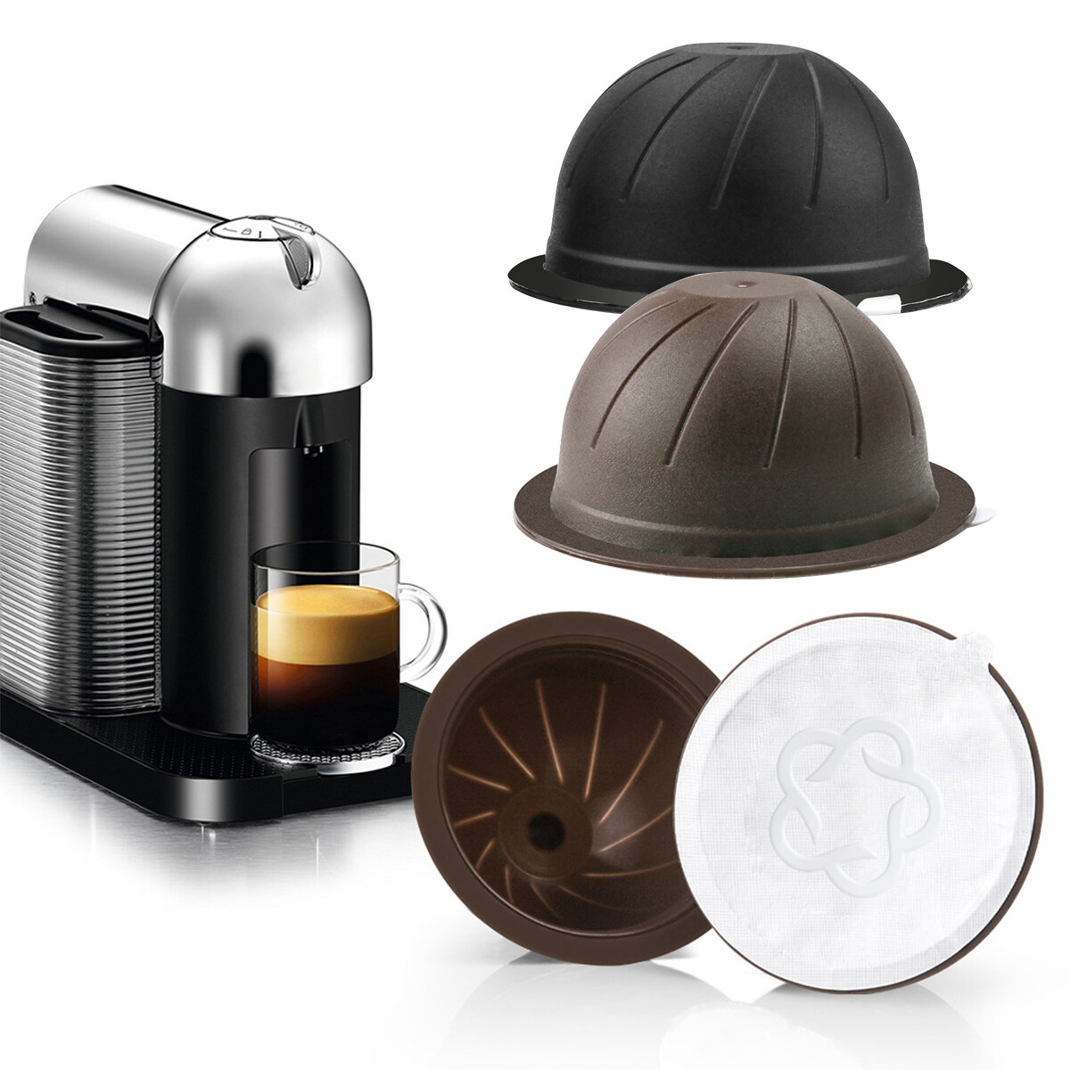 Reusable Coffee Capsule Cup For Nespresso Vertuo Pod Foil Refillable ...