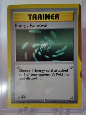 Pokémon TCG Energy Removal Base Set 92/102 Regular 1st Edition Common ...