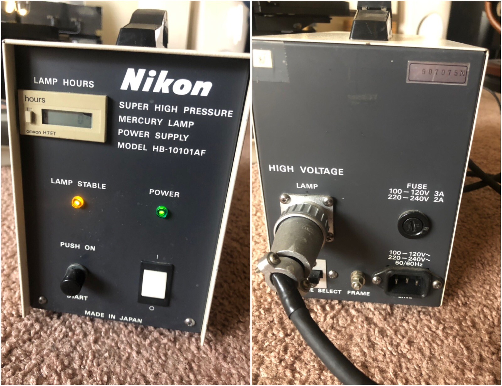 Nikon Labophot-2 Fluorescent Microscope Mercury Lamp HB-10101AF W/ 3 ...