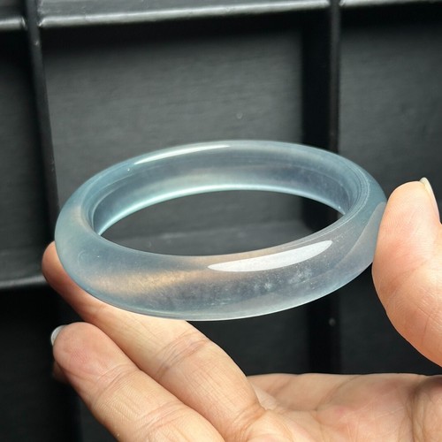 Certified Natural AAA high Ice Blue Burmese Jade jadeite bracelet ...