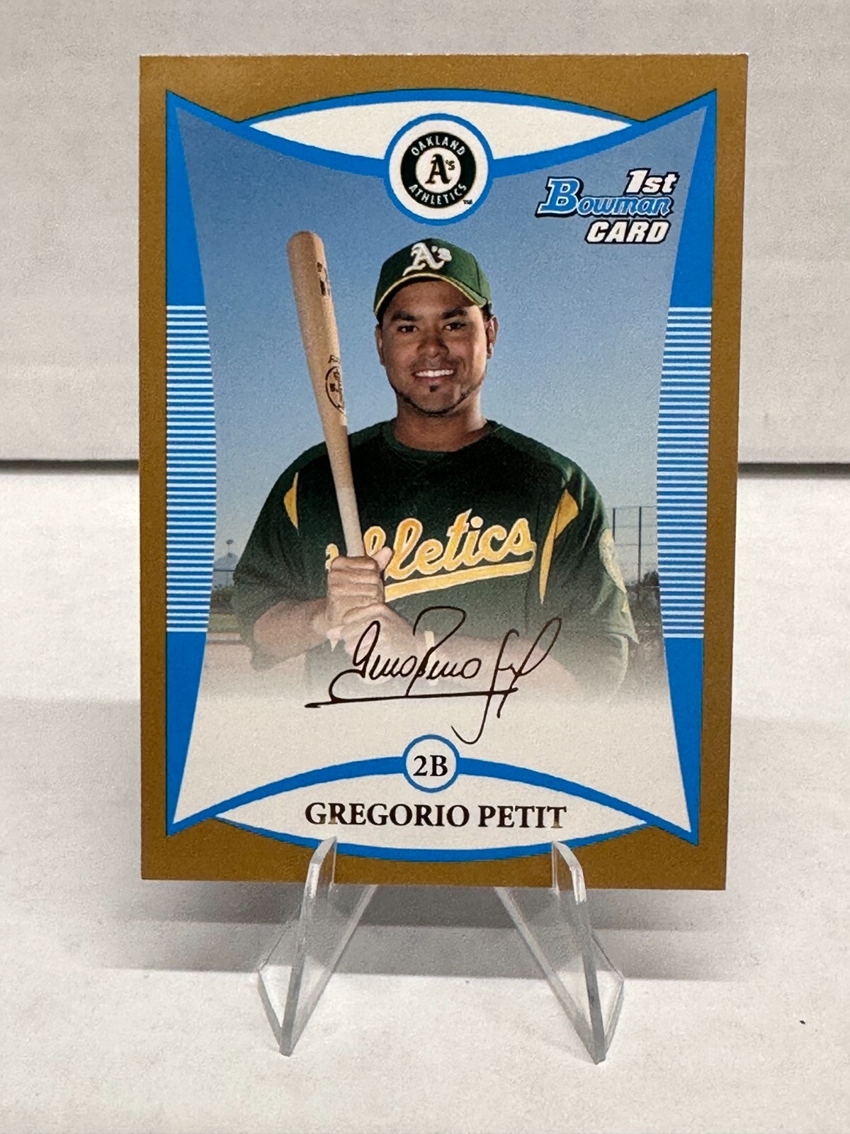 2008 Bowman 1st Prospects Gold Card #BP9 Gregorio Petit Oakland Athletics | eBay