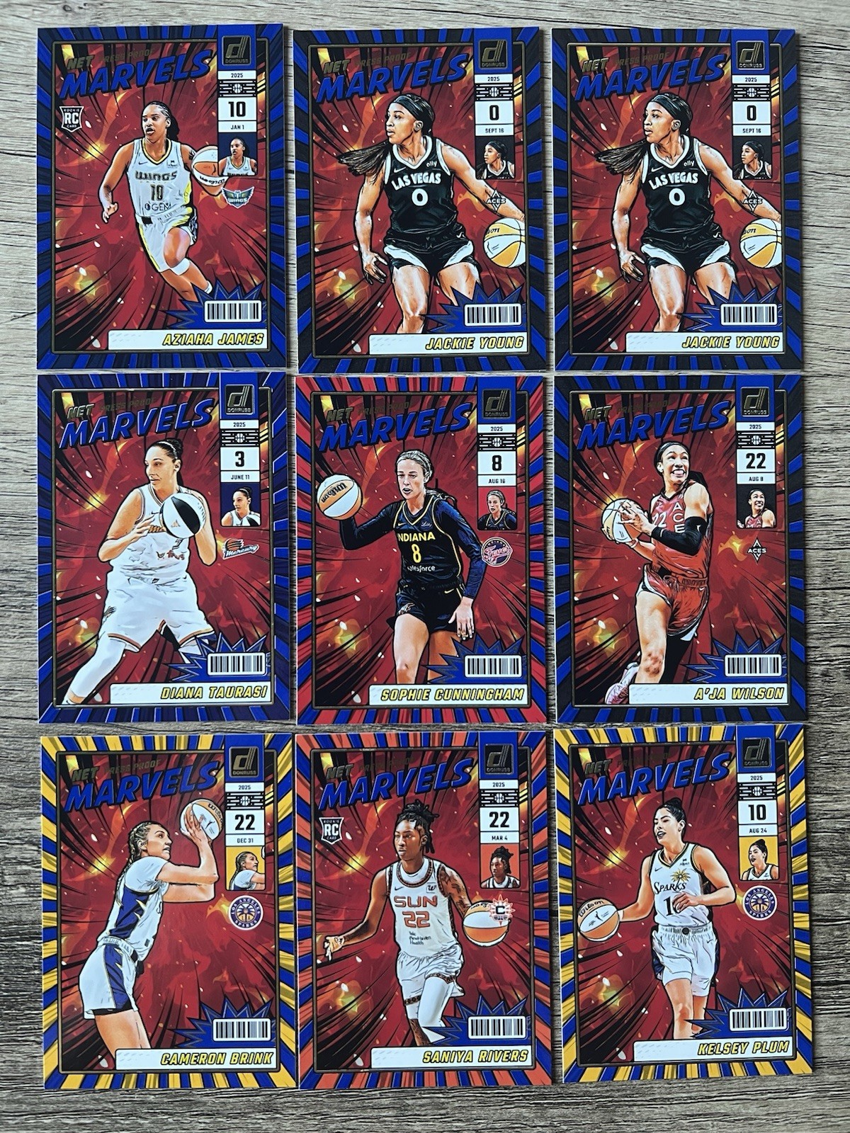 2025 Donruss WNBA BLUE PRESS PROOF Net Marvels Lot of 9 w/ Sophie ...