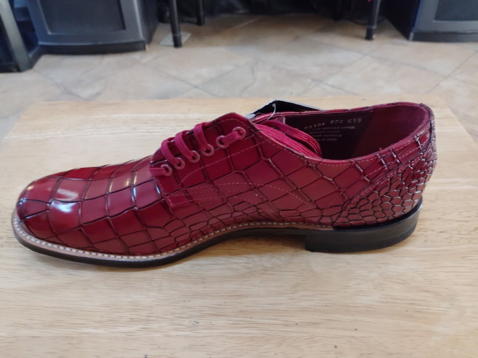 NEW Stacy Adams Size 8.5D Men's Shoe Madison Rouge Print Leather Red ...