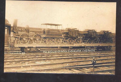 REAL PHOTO THE DEWITT CLINTON LOCOMOTIVE TRAIN ADVERTISING POSTCARD ...