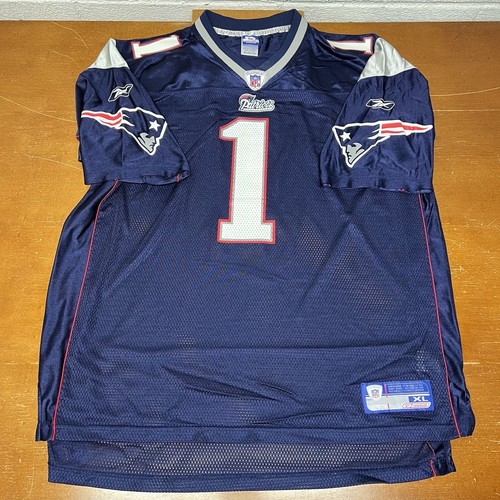 New England Patriots Jersey Mens Extra Large Blue #1 Custom NFL ...