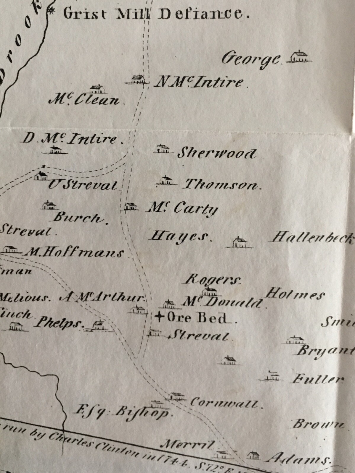 Map of the Towns of Livingston, Germantown and Clermont 1850 | eBay