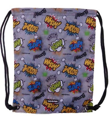 Yak Pak Carrysack Sack Comic Strip Checked Cinch Bag Tote | eBay