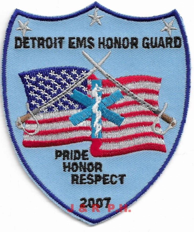 Detroit E.M.S. HONOR GUARD "2007", Michigan (3.25" x 3.75" size) fire ...