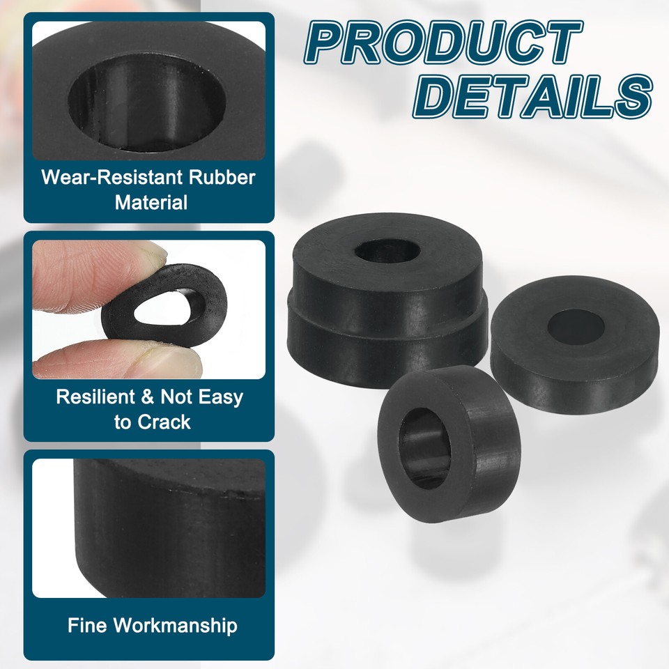 18Pcs Thick Rubber Spacer, 1 Inch OD x 3/8 Inch ID x 3/8 Inch Thickness ...