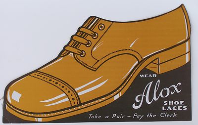 Wear Alox Shoelace Cardboard Shoe Ad, 1920's or 30's. | eBay