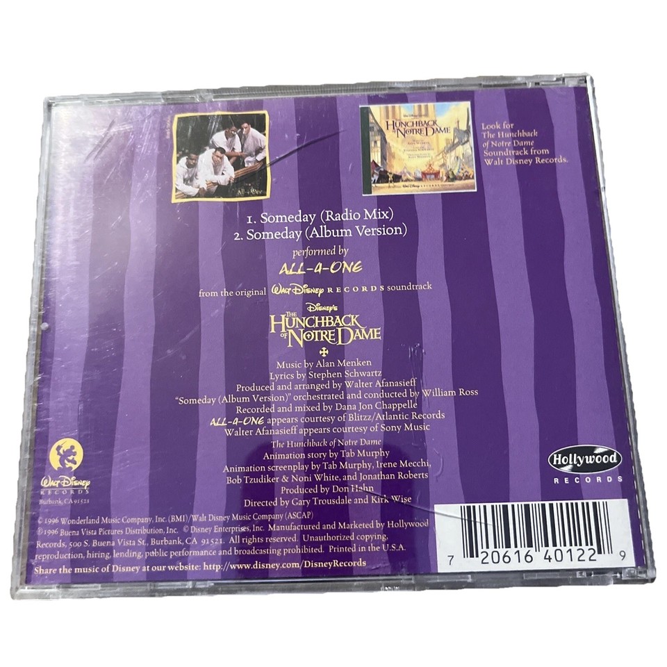 All 4 One, Someday - 1996 - CD Single - Rare Walt Disney Hunchback of ...
