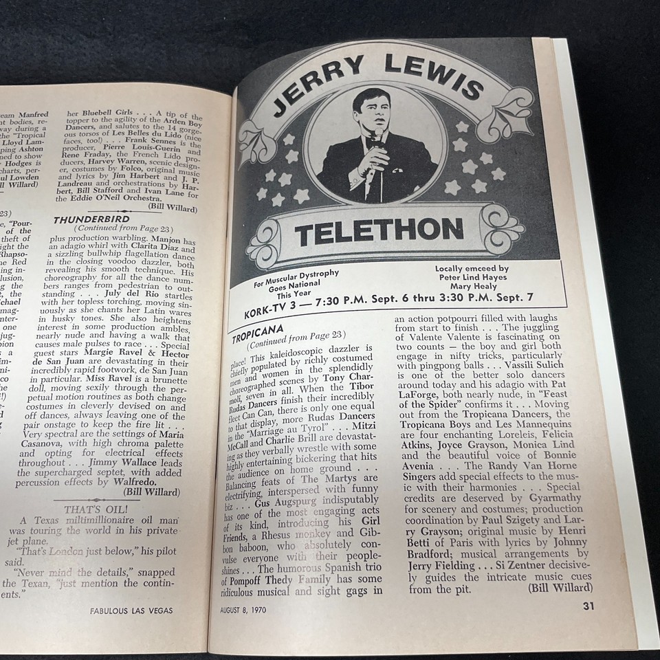 Fabulous Las Vegas Magazine Russ Morgan Jerry Lewis Joey Dishop Vtg Ad ...