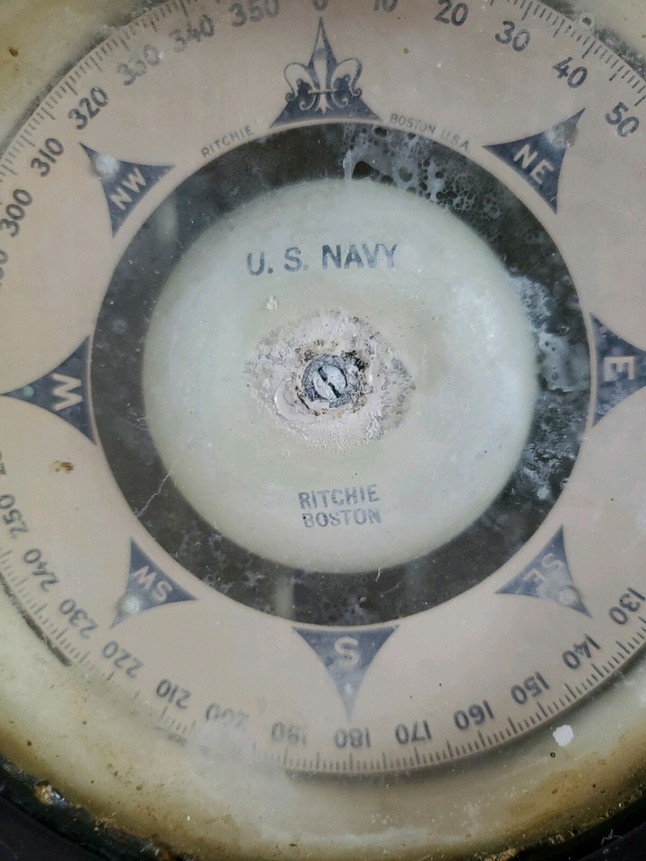 ES Ritchie & Sons Boston Antique U.S. Navy Ships Compass 6 Inches Wide ...