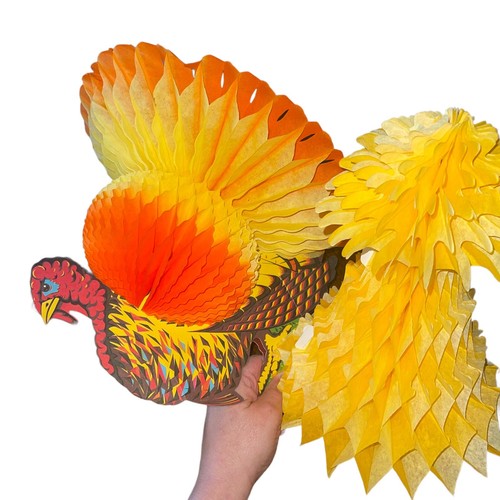 Vintage Die-cut Honeycomb Thanksgiving Turkey Cornstalk Table ...