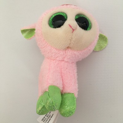 TY Beanie Boos Babs Plush Pink Sheep Big Eyes Green Glitter Stuffed ...