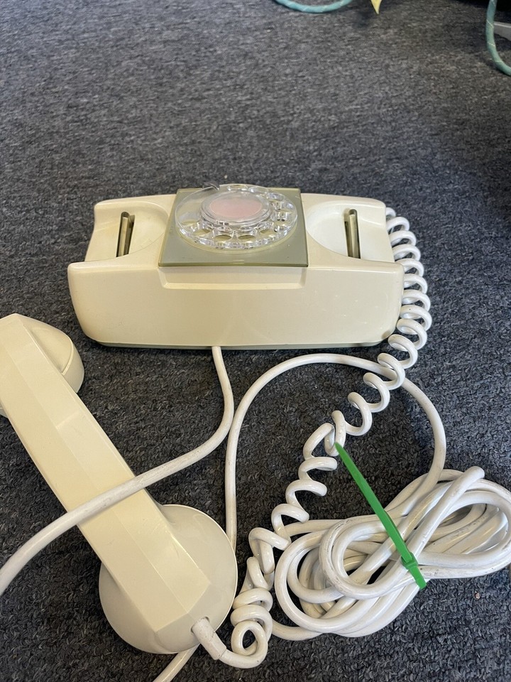 Vintage Automatic Electric STARLITE White Rotary Phone w/ Wired-in Wall ...