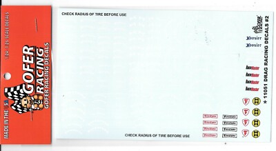 GOFER Racing, Drag Racing Decals #2, Tire and Sponsor Markings 1/24-25 ...