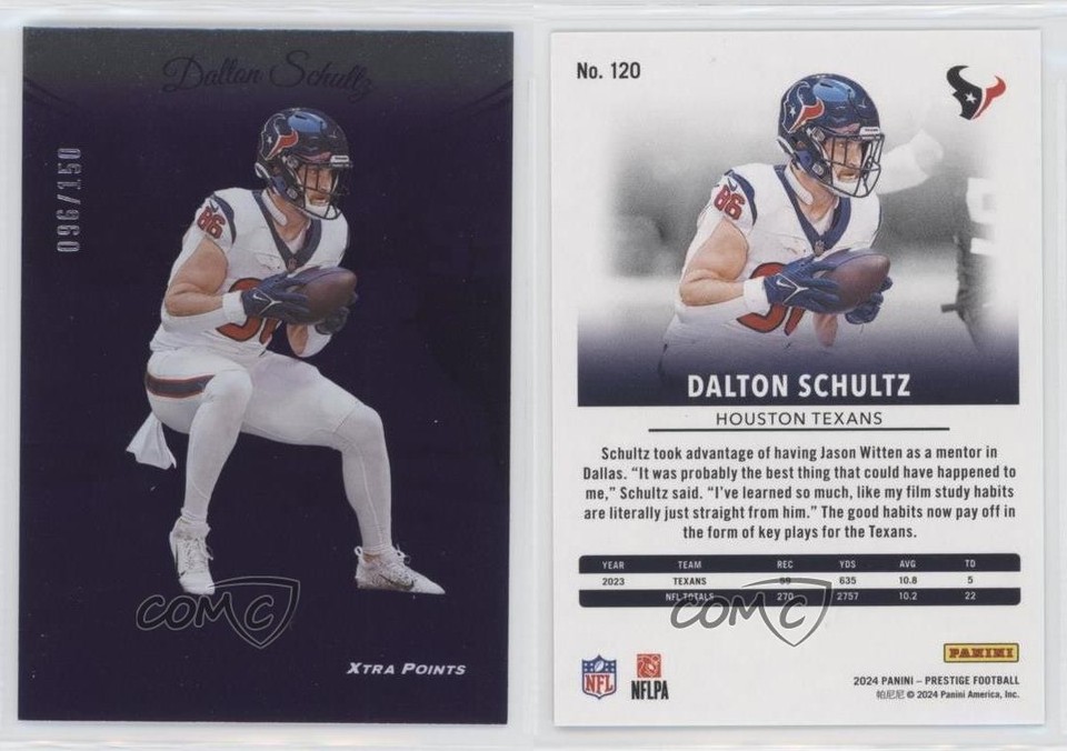 2024 Panini Prestige Xtra Points Purple 96/150 Dalton Schultz #120 1g2w ...