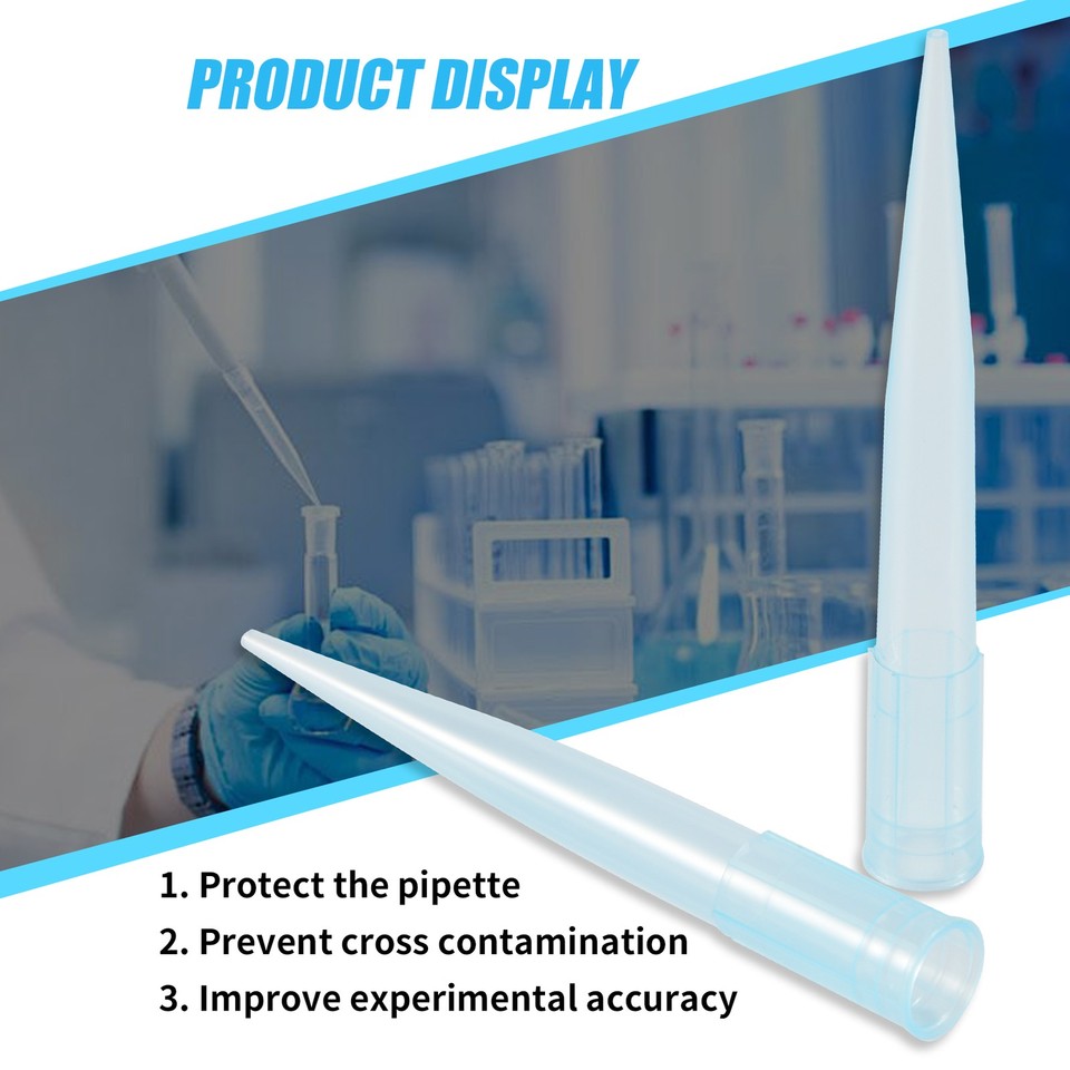 Transparent 1000UL 1ml Lab Liquid Pipette Pipettor Tips 500 Pcs ...