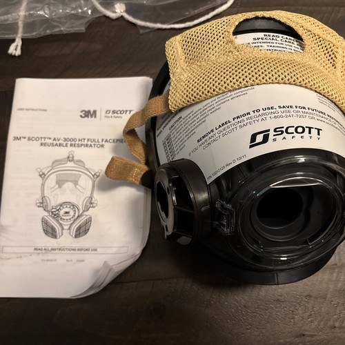 New Scott AV-3000 HT MASK W/ KEVLAR NETTING, SIZE MEDIUM SCBA AIR PAK ...