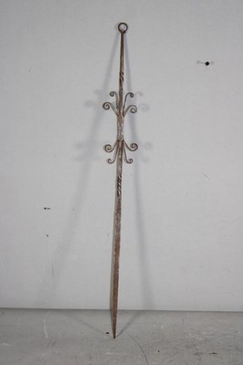 A VERY RARE 18TH C CURL DECORATED WROUGHT IRON ROASTING SKEWER IN OLD ...