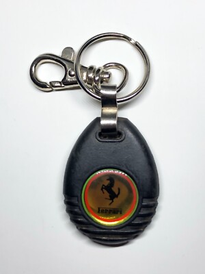 Vintage Ferrari Car Keychain Fob Black Plastic with Emblem Key Ring | eBay