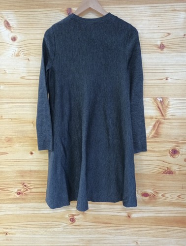 BNWT COS Dark Grey Wool Green Lined Long Sleeve Tunic Dress - Size XS ...
