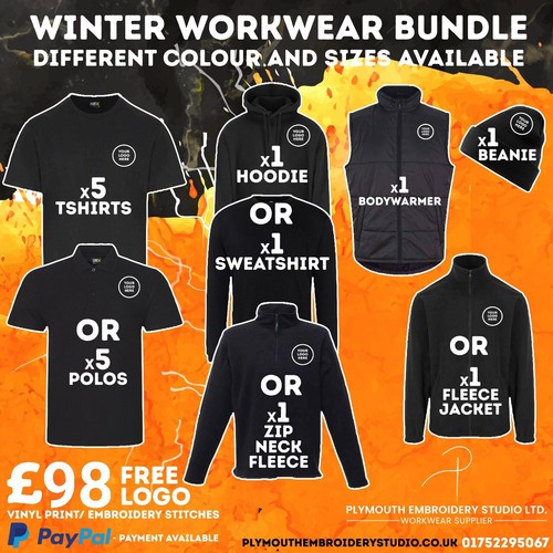 Work Wear Package. Embroidered Workwear. Personalised Workwear. Work ...