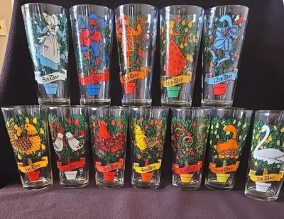 12 Days of Christmas Glass Tumblers Pepsi Complete Set Vintage 16 Ounce ...