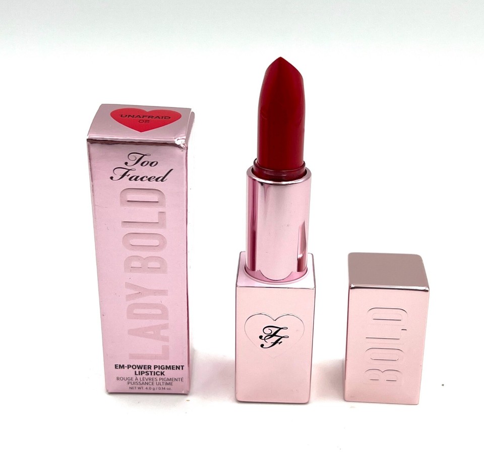 New! Too Faced Lady Bold Em-Power Pigment Lipstick ~ 08 Unafraid ~ 4g ...