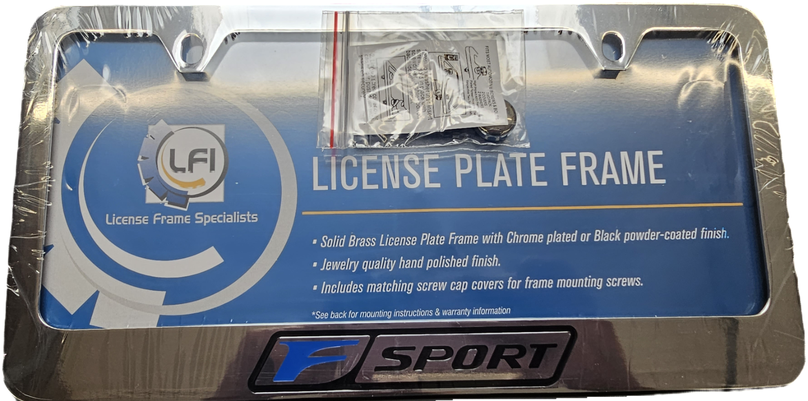 Lexus Blue F-Sport Logo Chrome Solid Brass License Plate Frame | eBay