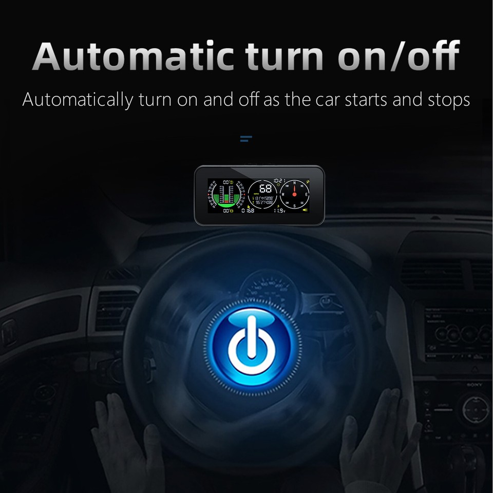 Car Digital GPS Speedometer HUD Gauge 4x4 Inclinometer Compass Slope ...