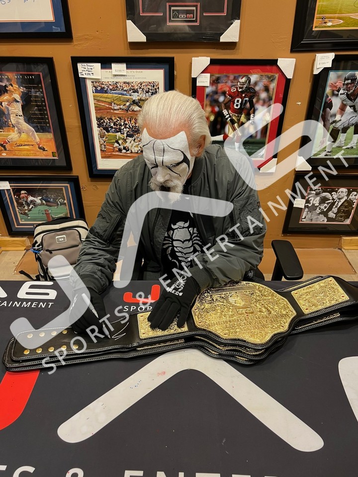 Sting autographed signed replica championship belt AEW WCW WWF NWA UWF ...