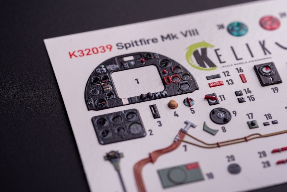 Kelik K32039 1/32 Spitfire Mk VIII - interior 3D decals for Tamiya kit ...