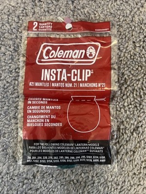 Coleman Mantle Insta Clip #21 Insta Clip Lantern ~ 1 Pack ~ 2 Mantles ...