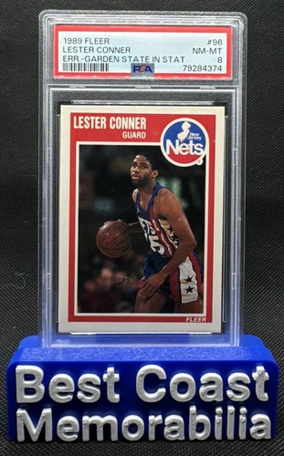 1989 Fleer NBA Basketball #96 Lester Conner ERROR GARDEN STATE IN STAT ...
