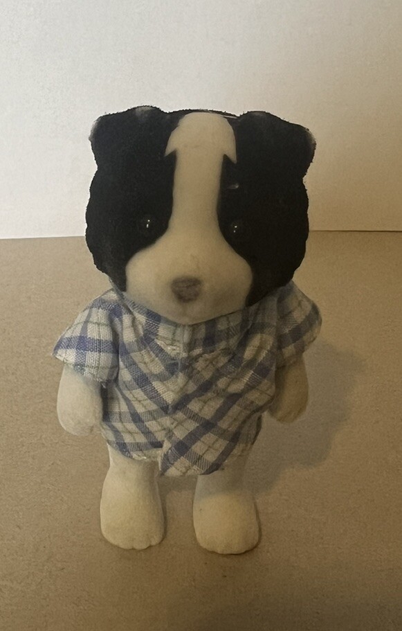 VTG 1985 Calico Critters Border Collie Dog Sylvanian Families Epoch ...