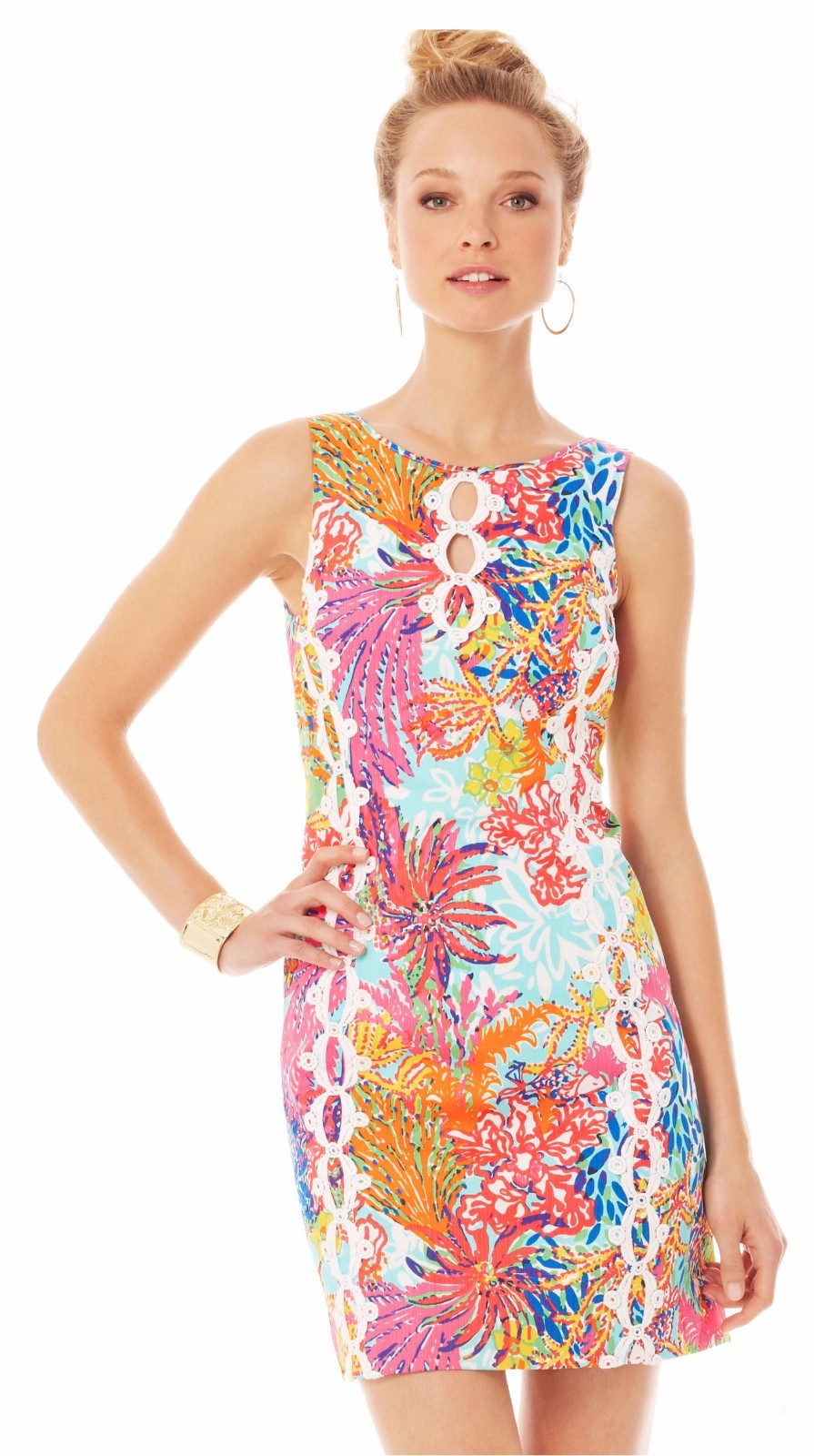 Lilly Pulitzer Ember Fishing For Compliments Vintage Dobby & Lace Shift ...