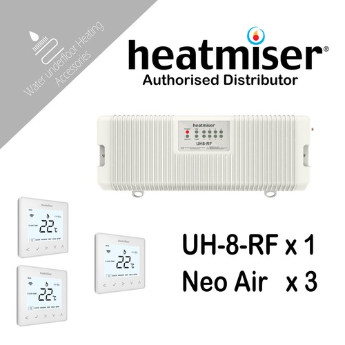 Heatmiser UH8 RF 3 NeoAir 8 Zone Wireless Wiring Centre Water ...