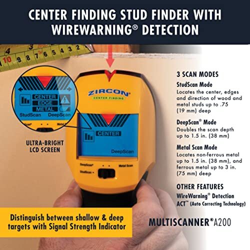 Zircon Multiscanner A200 Electronic Wall Scanner / Metal Detector/ Live ...