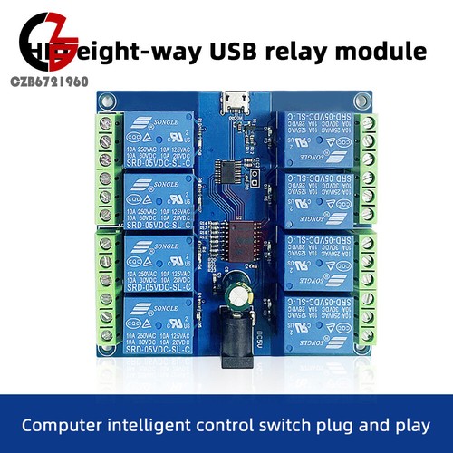 HID Controller Chip Drive-free USB 8Channel 5V Relay Module Delay ...