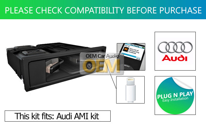 Audi A1 iPhone 6 lead cable, Audi AMI lightning adapter, iPod iPad ...
