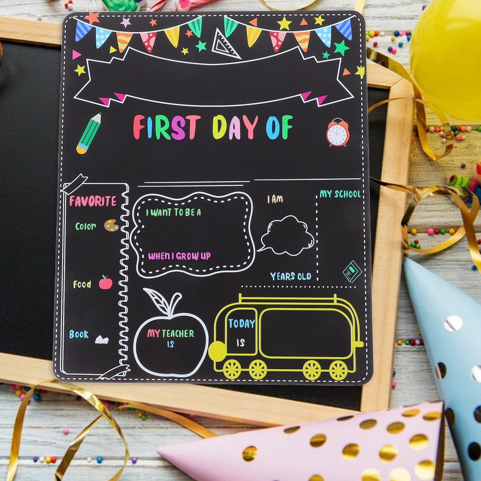 Teacher Day Sign Double Sided Board Blackboard Signs Back to School ...