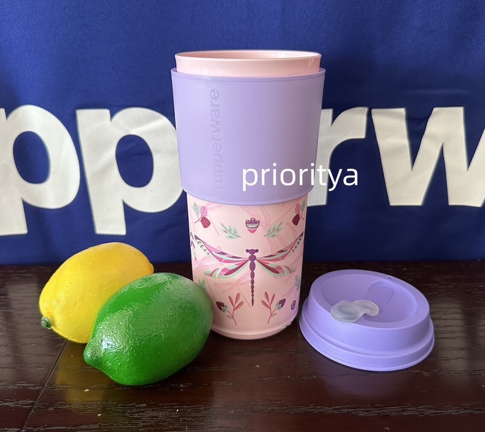 Tupperware ECO To Go Travel Cup Tumbler 16oz Dragonfly Lavender Pink ...
